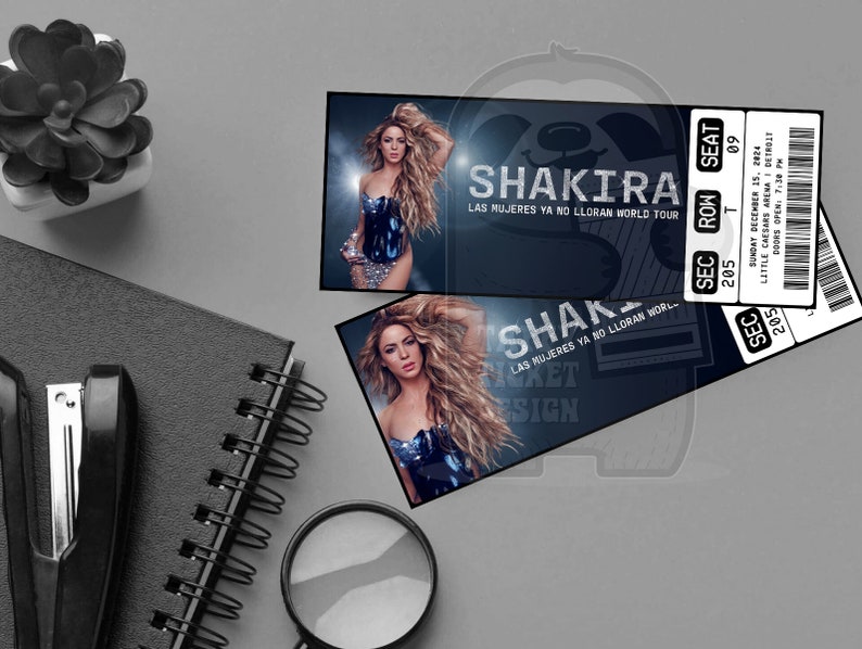 Printable Shakira Ticket Las Mujeres Ya No Lloran Tour Personalized ...