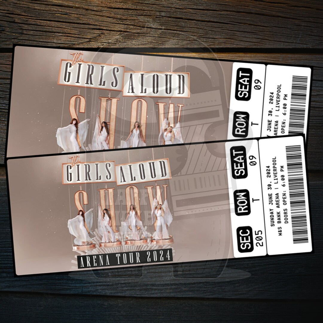 Printable Girls Aloud Ticket Arena Tour 2024 Personalized Music Concert ...