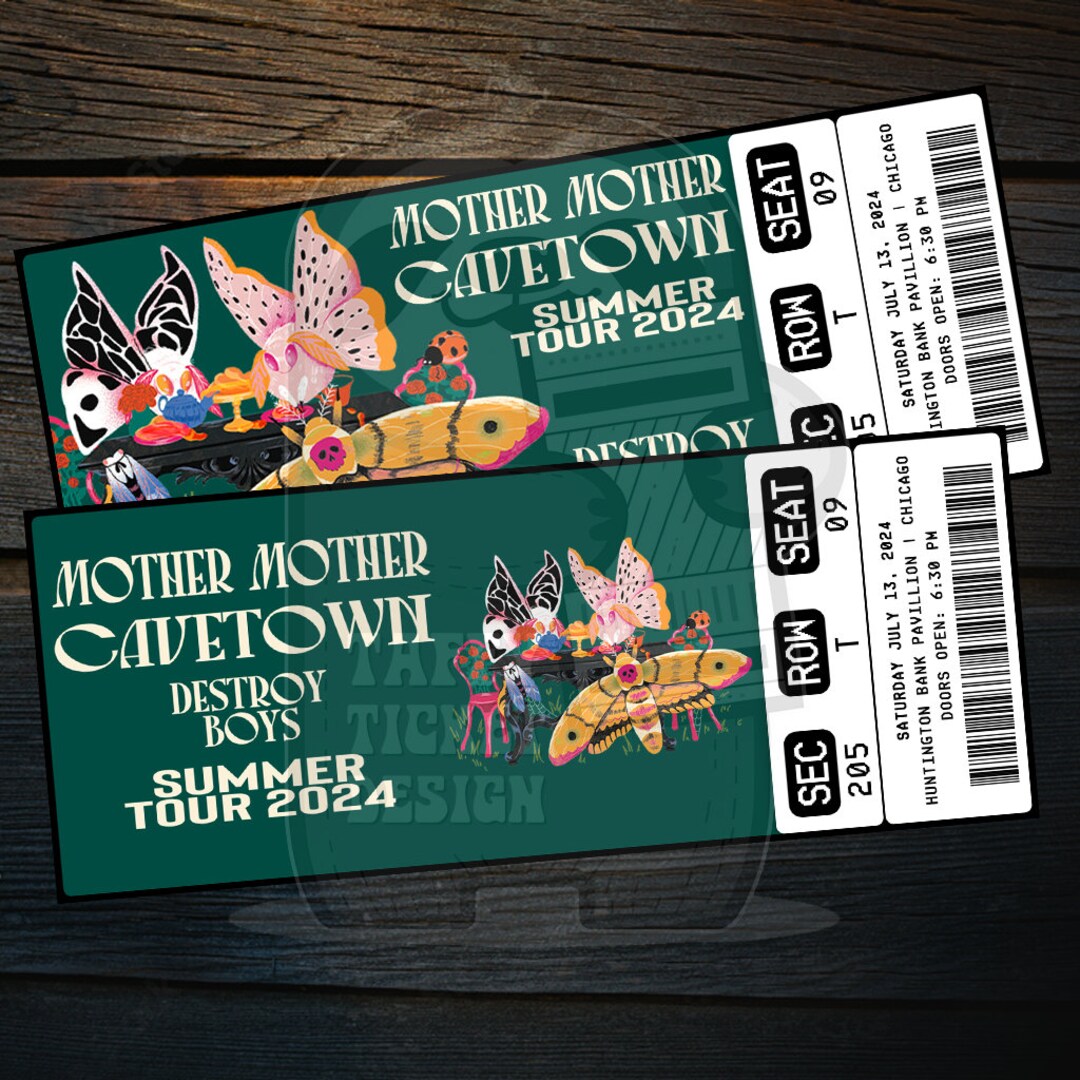 Printable Mother Mother & Cavetown Ticket Summer Tour 2024 Personalized ...