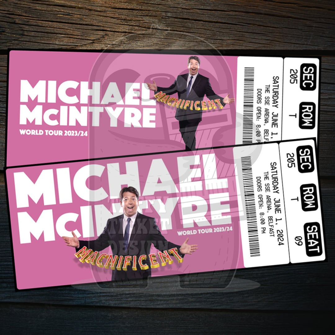 Printable Michael Mcintyre Ticket Macnificent Tour Personalized Live Comedy Show Surprise Gift ...