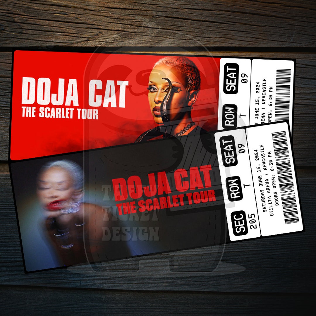 Printable Doja Cat Ticket the Scarlet Tour Personalized Music Concert ...