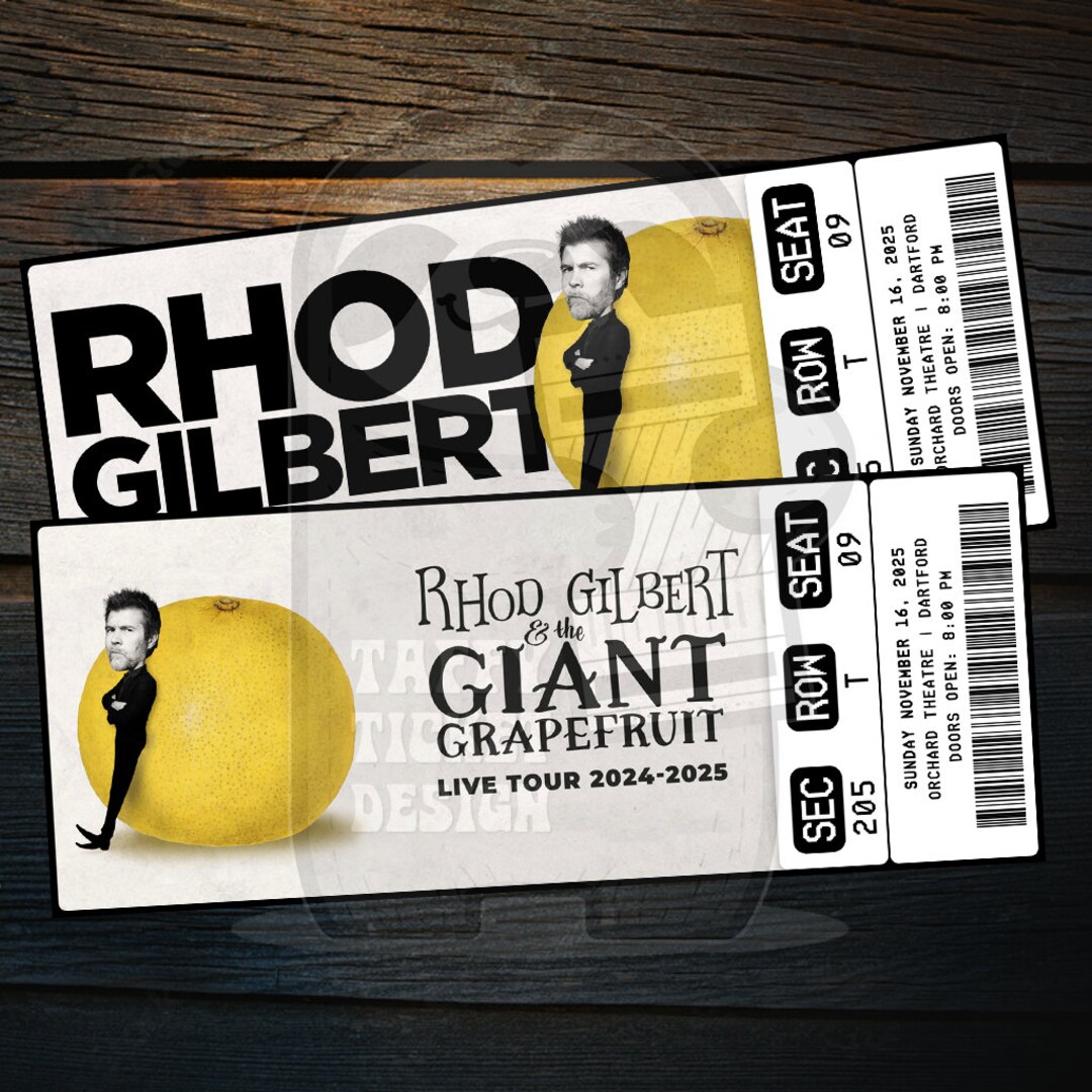 Printable Rhod Gilbert & the Giant Grapefruit Ticket Personalized Live ...