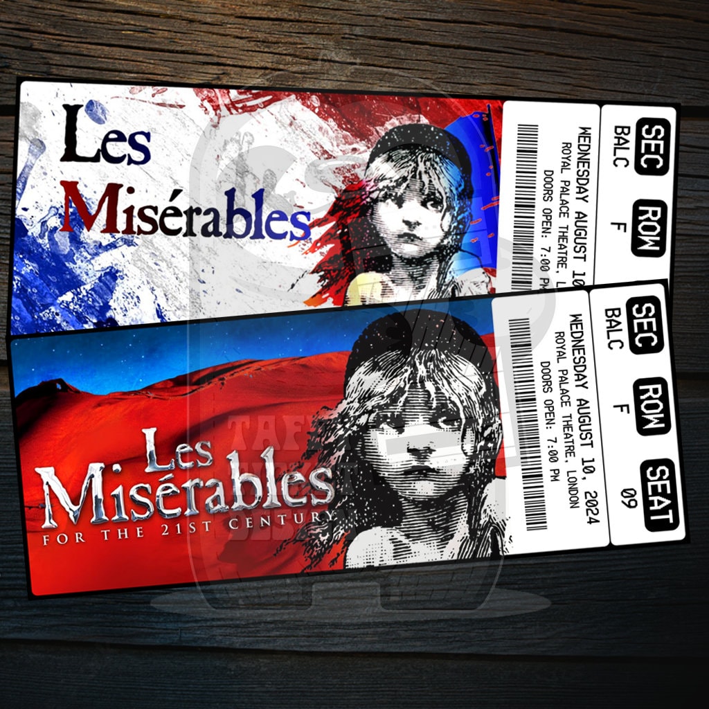 Printable Les Miserables Musical Theatre Ticket Personalized Broadway ...