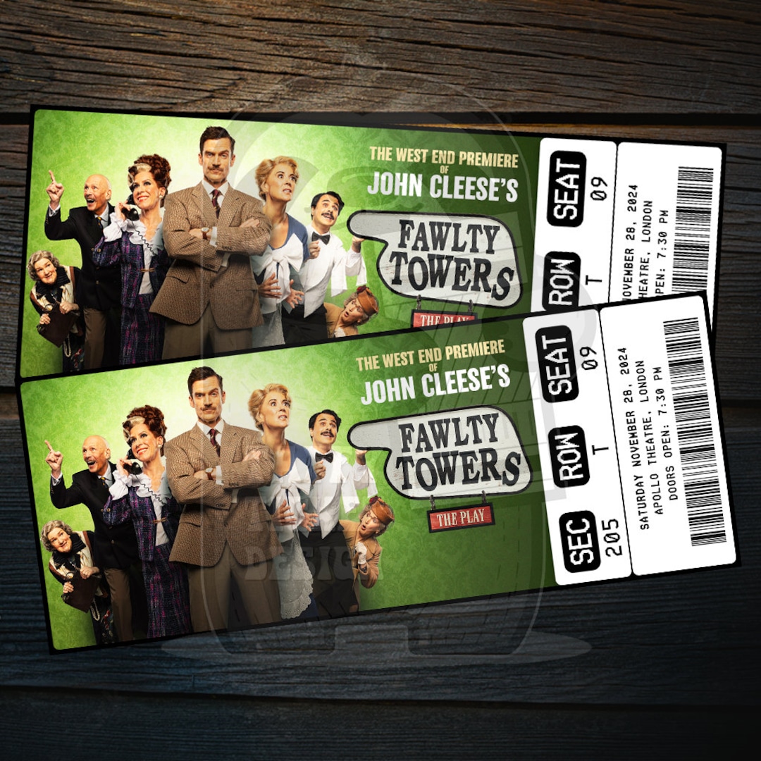 Printable Fawlty Towers Ticket Personalized Broadway/west End Play ...