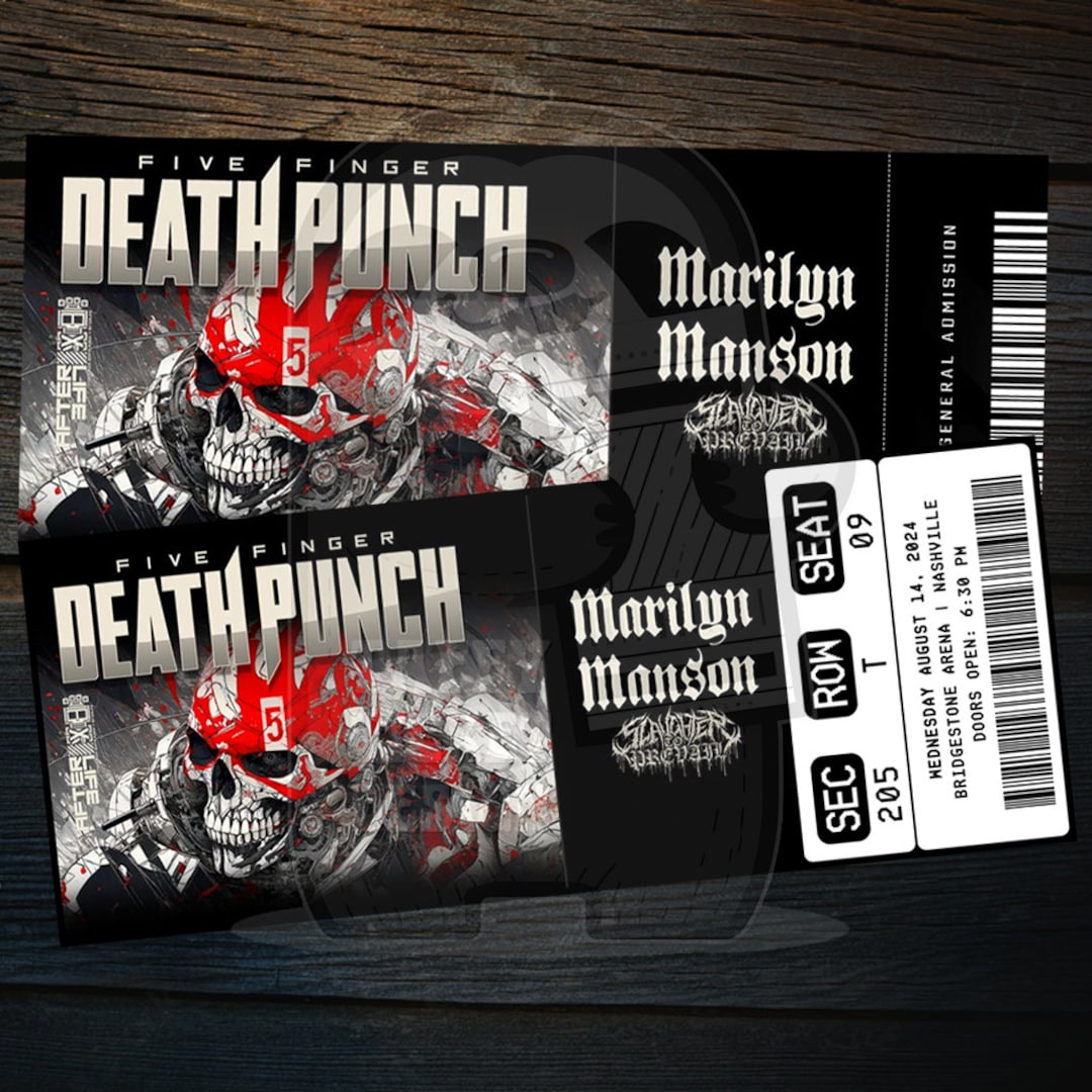 Printable Five Finger Death Punch Ticket Personalized Music Concert ...