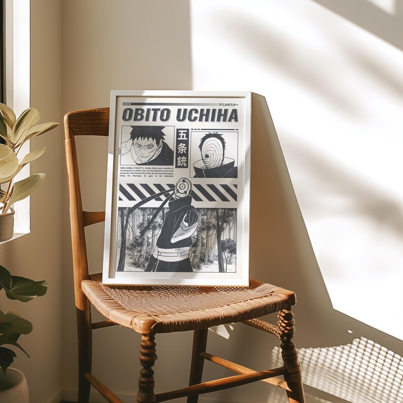 Obito Uchiha Manga Poster, Naruto Wall Art. - Etsy