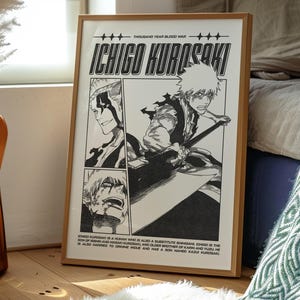 Ichigo Kurosaki Manga Poster. Bleach Anime Wall Decor, Digital Download ...