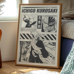 Bleach Ichigo Kurosaki Manga Poster, Anime Poster Wall Decor Print. - Etsy