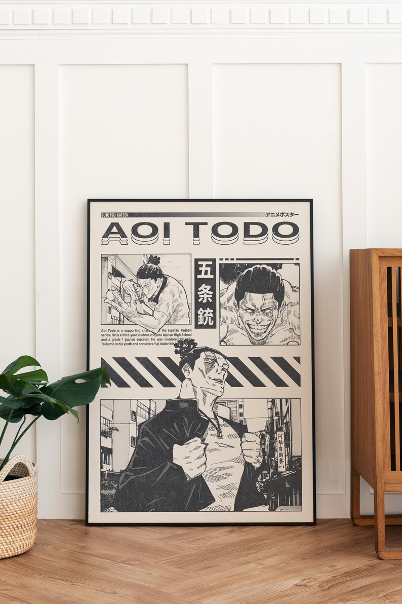 Jujutsu Kaisen Poster Manga Art Anime Wall Print Minimalist Aoi Todo ...