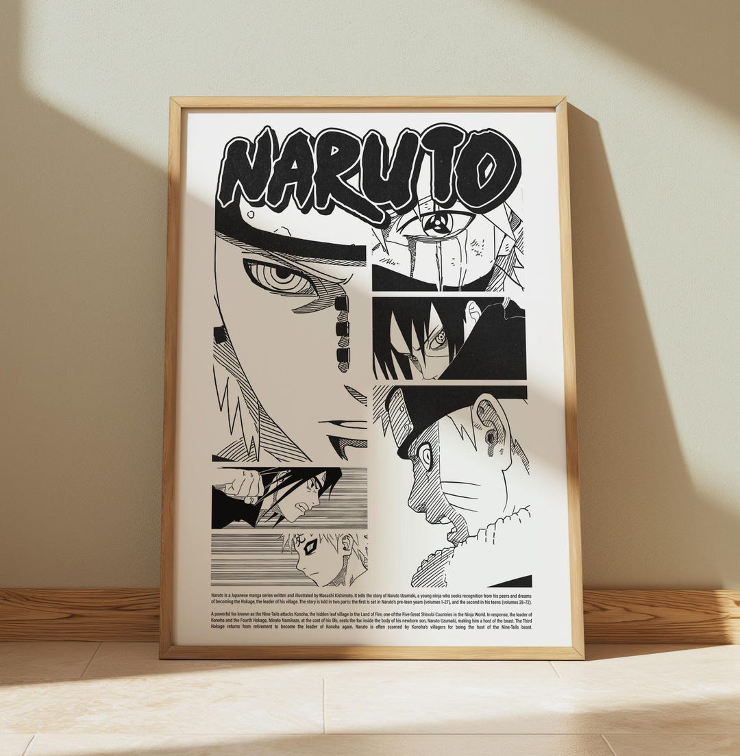 Naruto Manga Poster, Anime Poster Wall Decor Print. - Etsy Canada