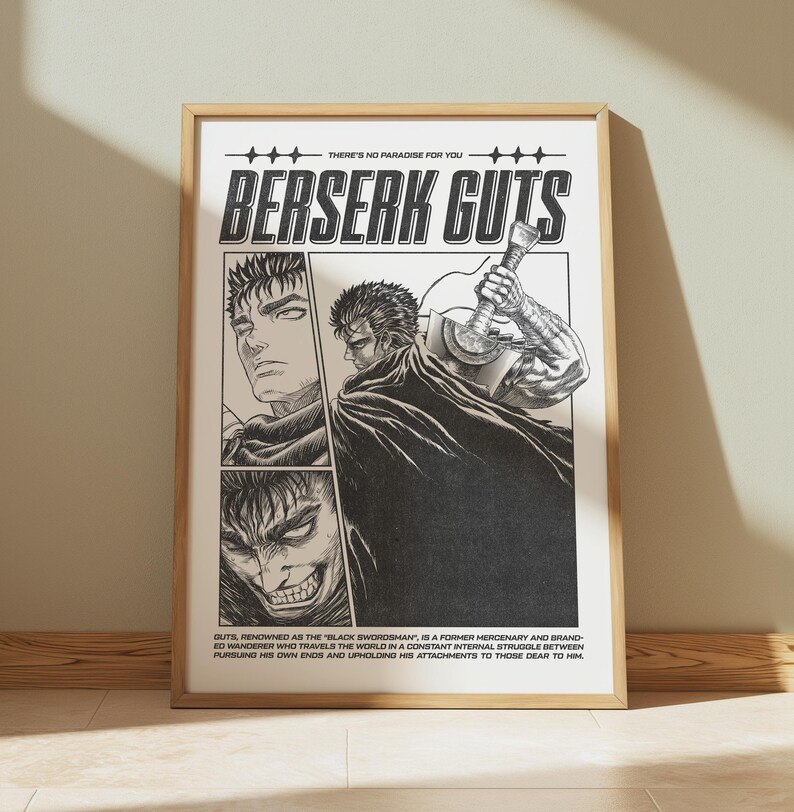 Berserk Manga Poster. Guts Anime Wall Decor, Digital Download Print. - Etsy