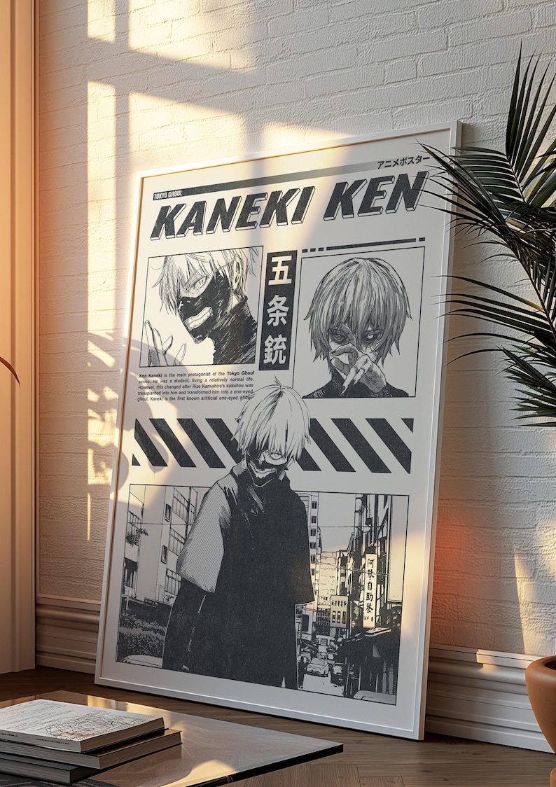 Tokyo Ghoul Kaneki Ken Poster Manga Art Anime Wall Print Minimalist ...