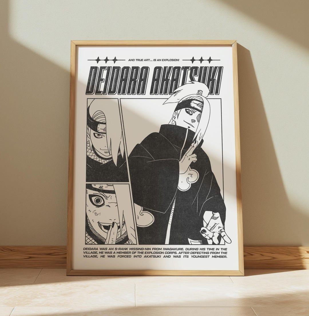 Deidara Akatsuki Manga Poster, Naruto High Quality Digital Print. - Etsy