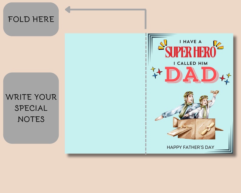 Happy Father's Day Digital Card/ Printable Superhero Themed Father's ...