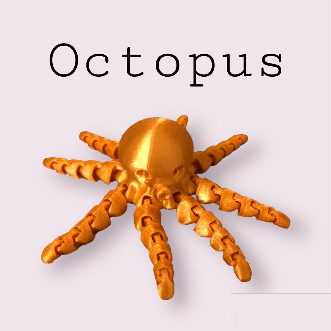 3D Printed Flexible Octopus Toy Etsy - Etsy