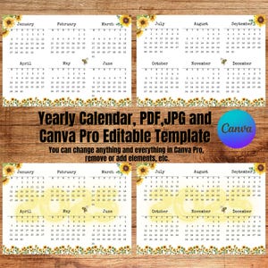 2025 Yearly Monthly Calendar Planner Organizer Digital Download ...