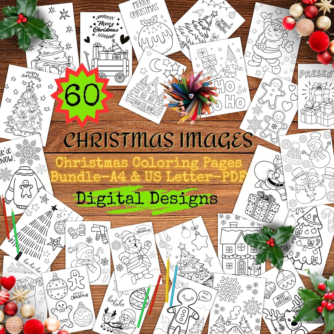 Christmas Coloring Pages Children Family & Adults 60 High Quality ...
