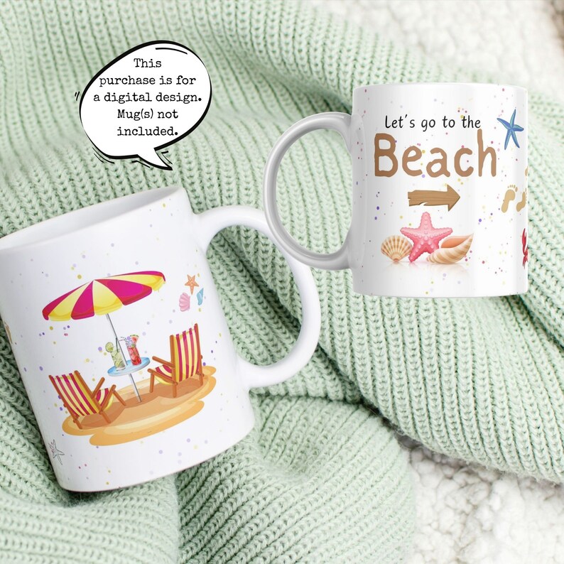 Beach Themed Mug Designs, Beach House Mug, Gift for Mother, Wraparound ...