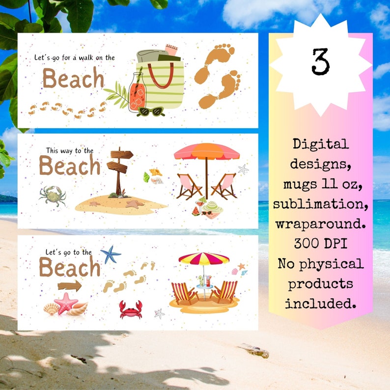 Beach Themed Mug Designs, Beach House Mug, Gift for Mother, Wraparound ...