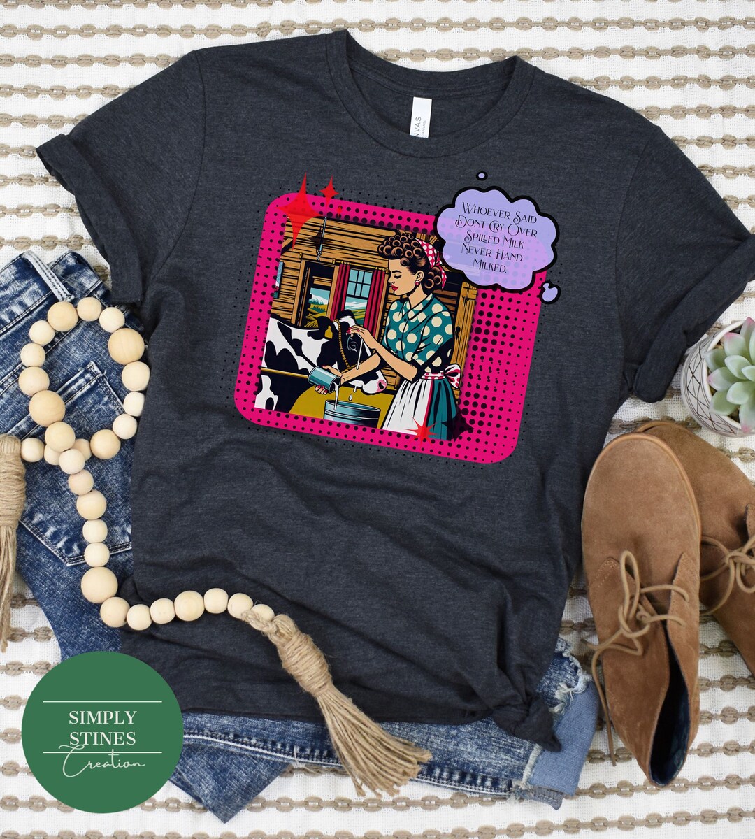 Pop Art Tee, Comic Tee, Milking Tee, Funny Homesteading Tee, Farm Life ...