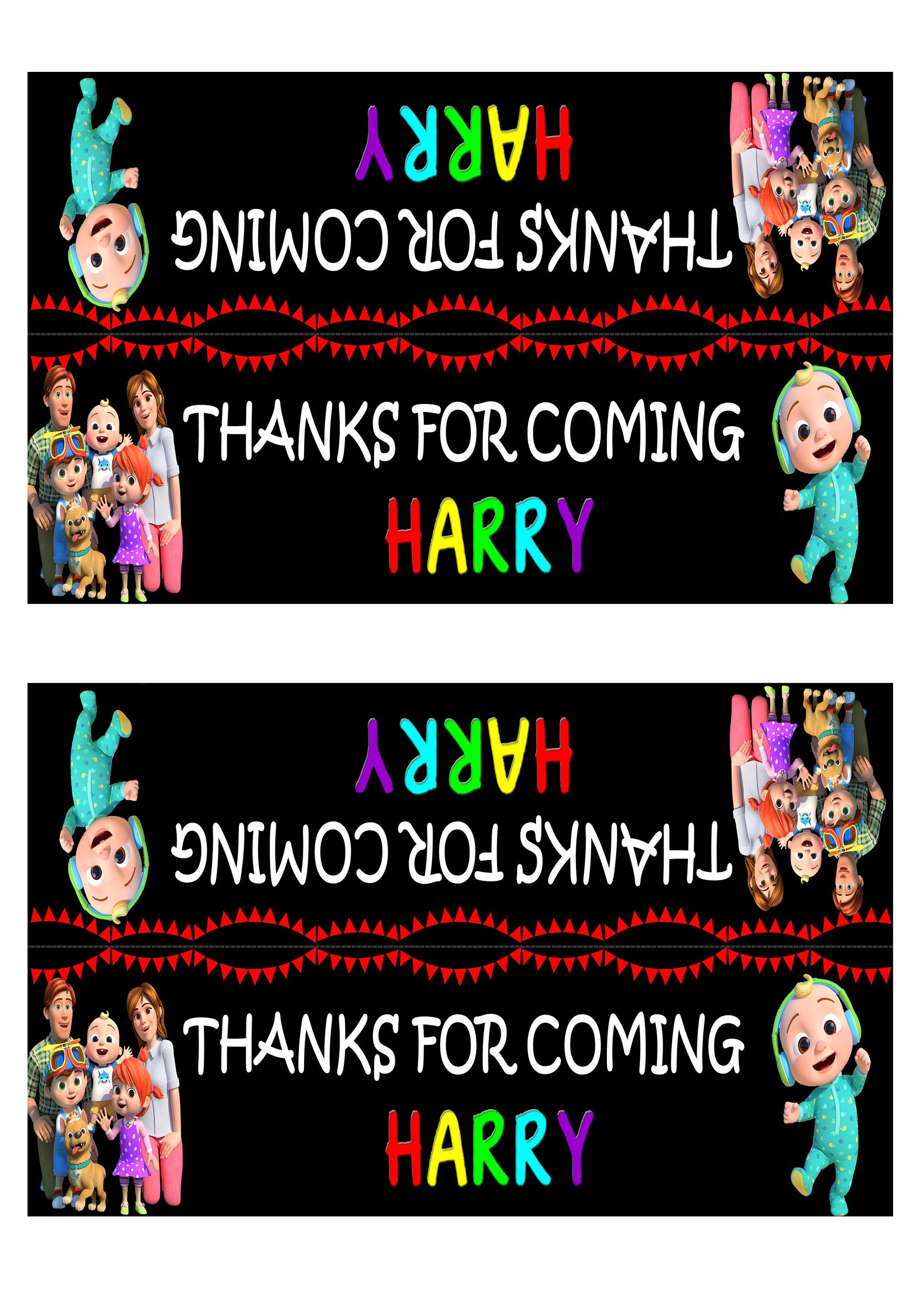 Cocomelon Bag Topper Cocomelon Bag Toppers Cocomelon Favor Tags Party ...