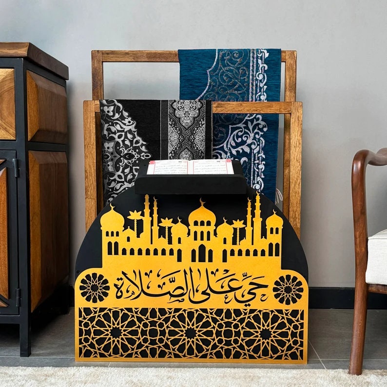 Prayer Rug Holder Prayer Mat Storage Quran Stand Ramadan Decoration Eid ...