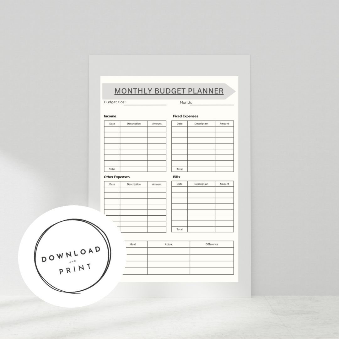 Simple Monthly Budget Planner - Easy One-page Layout | Smart Havenhub ...