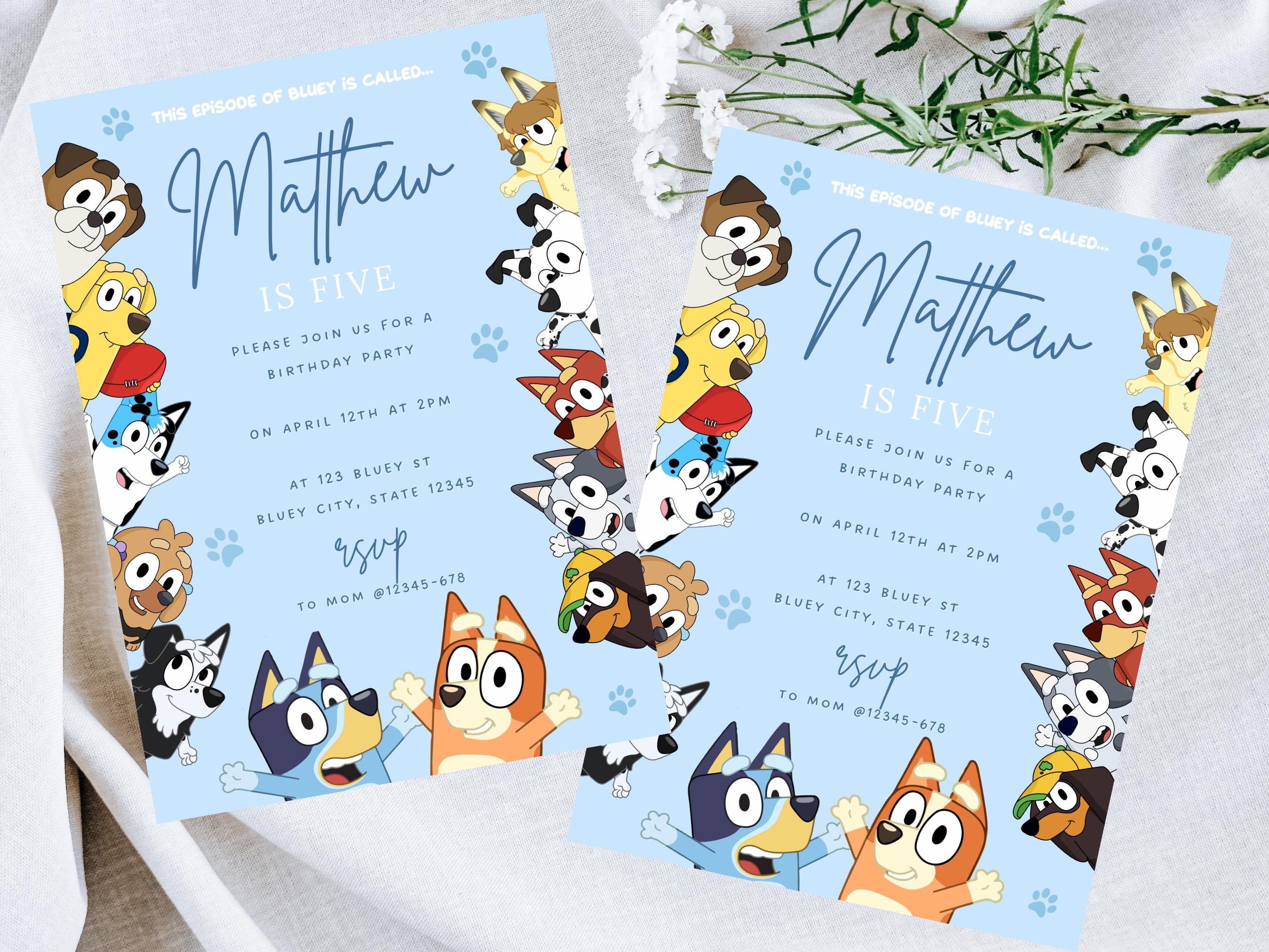 Bluey Invitation | Digital Download | Editable Invitation Printable ...