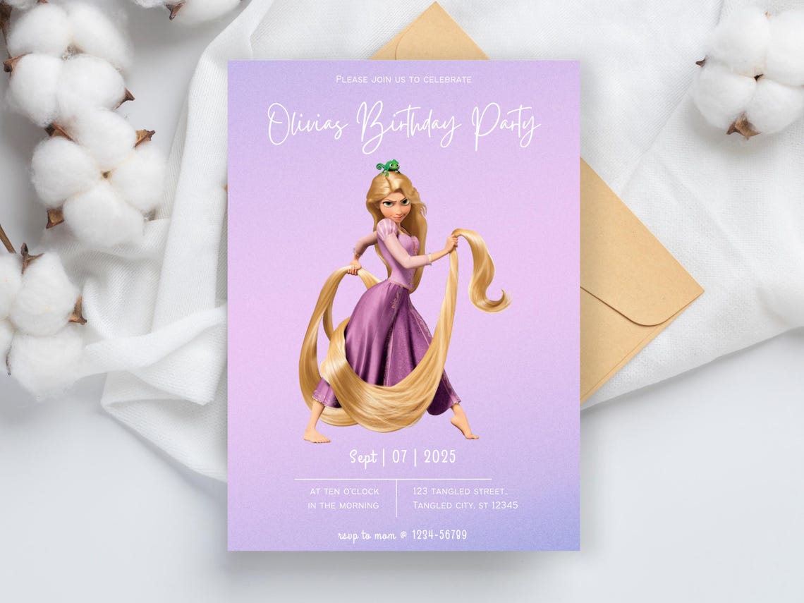 Tangled Invitation | Digital Download | Editable Invitation Printable ...