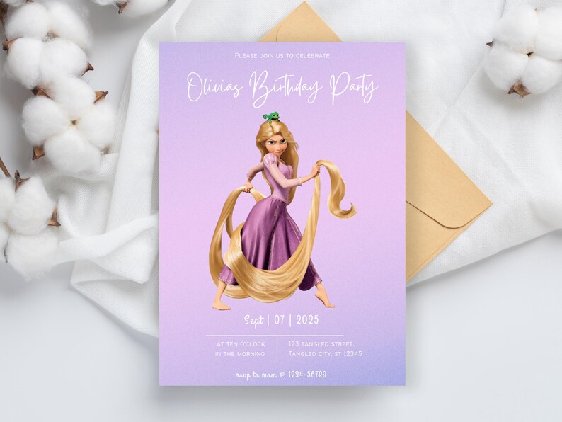 Tangled Invitation | Digital Download | Editable Invitation Printable ...