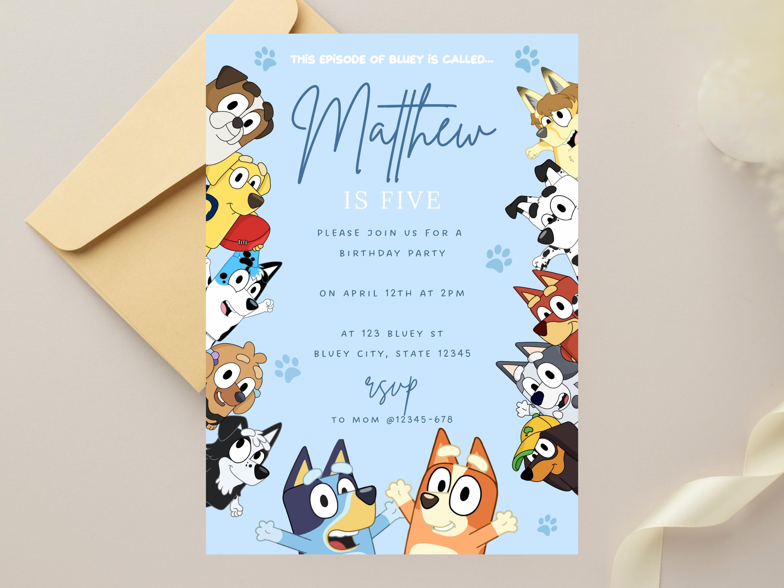 Bluey Invitation | Digital Download | Editable Invitation Printable ...