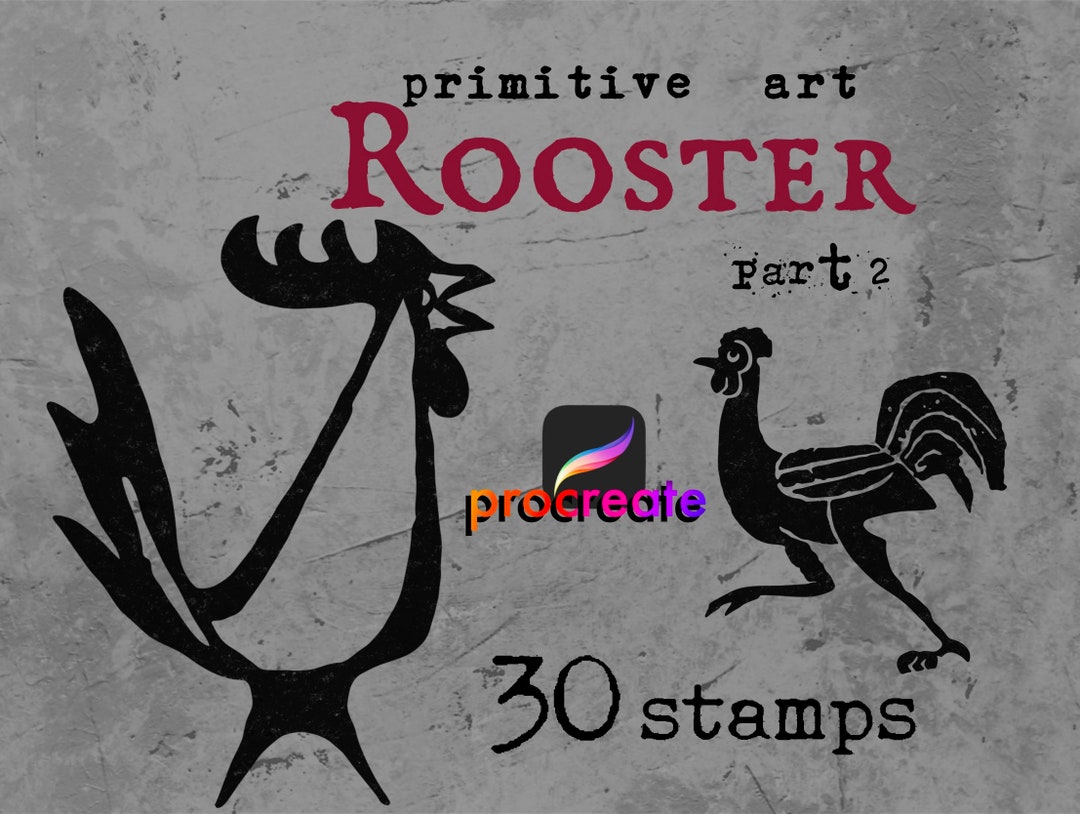 Procreate Rooster Stamps. Rooster Procreate Brush. Chicken Procreate ...