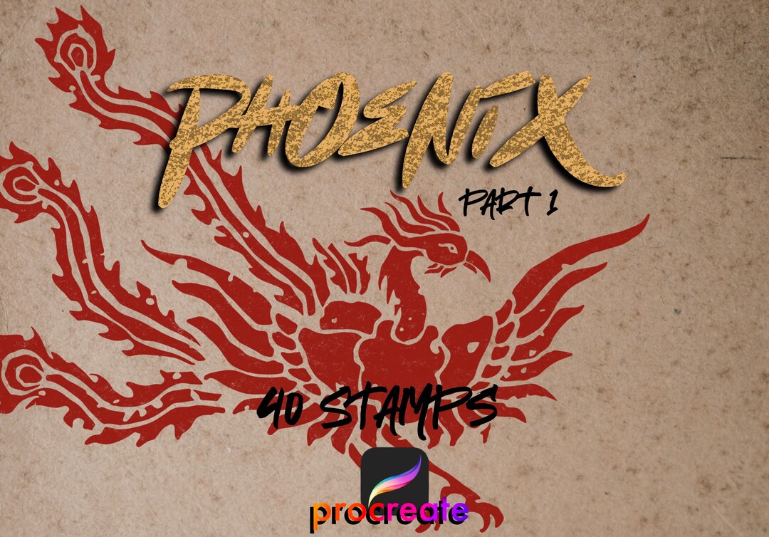 Chinese Phoenix Stamps for Procreate. Phoenix Tattoo. Phoenix Digital ...