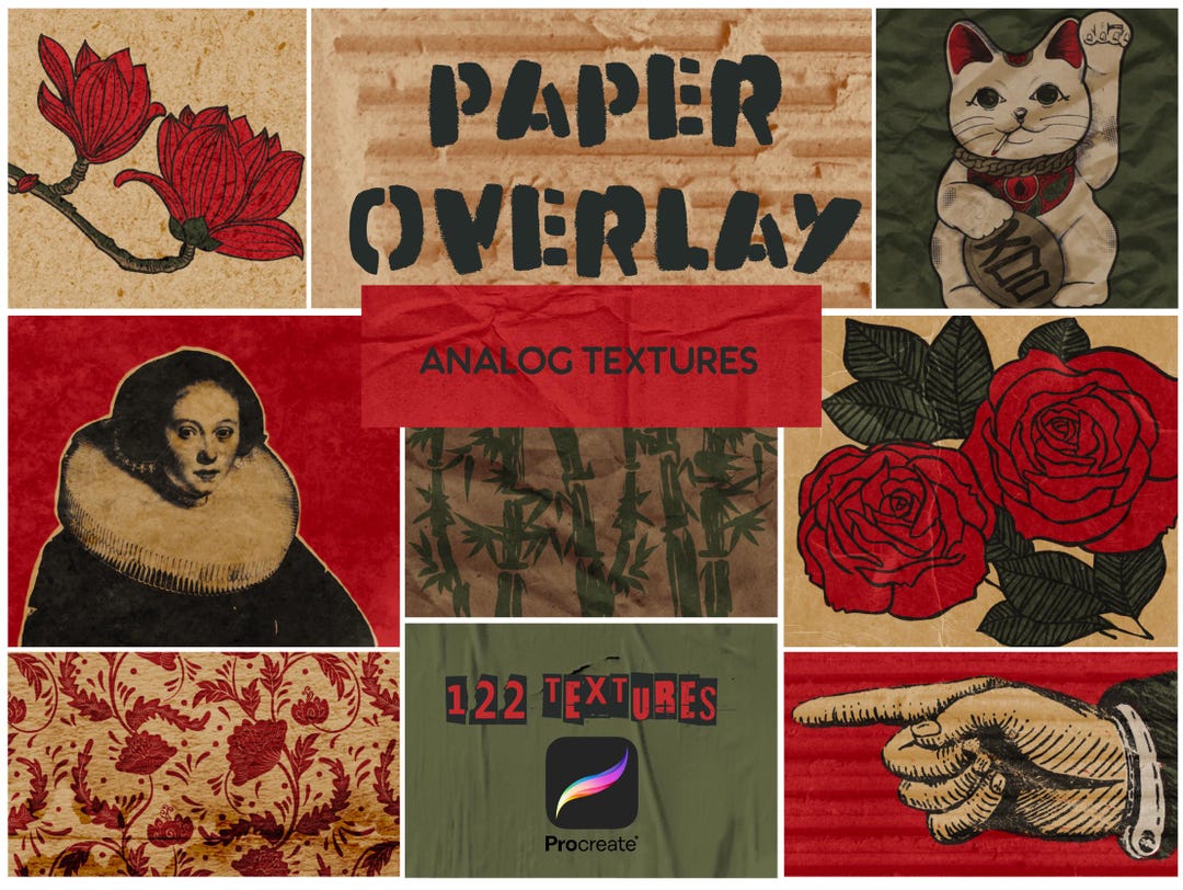 Paper Texture Overlay. Analog Effect for Less Digital Look. Procreate ...
