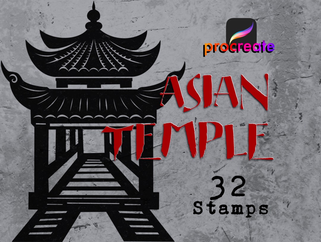 Japanese Temple Stamps. Chinese Pagoda Brushes. Japanese Architecture ...