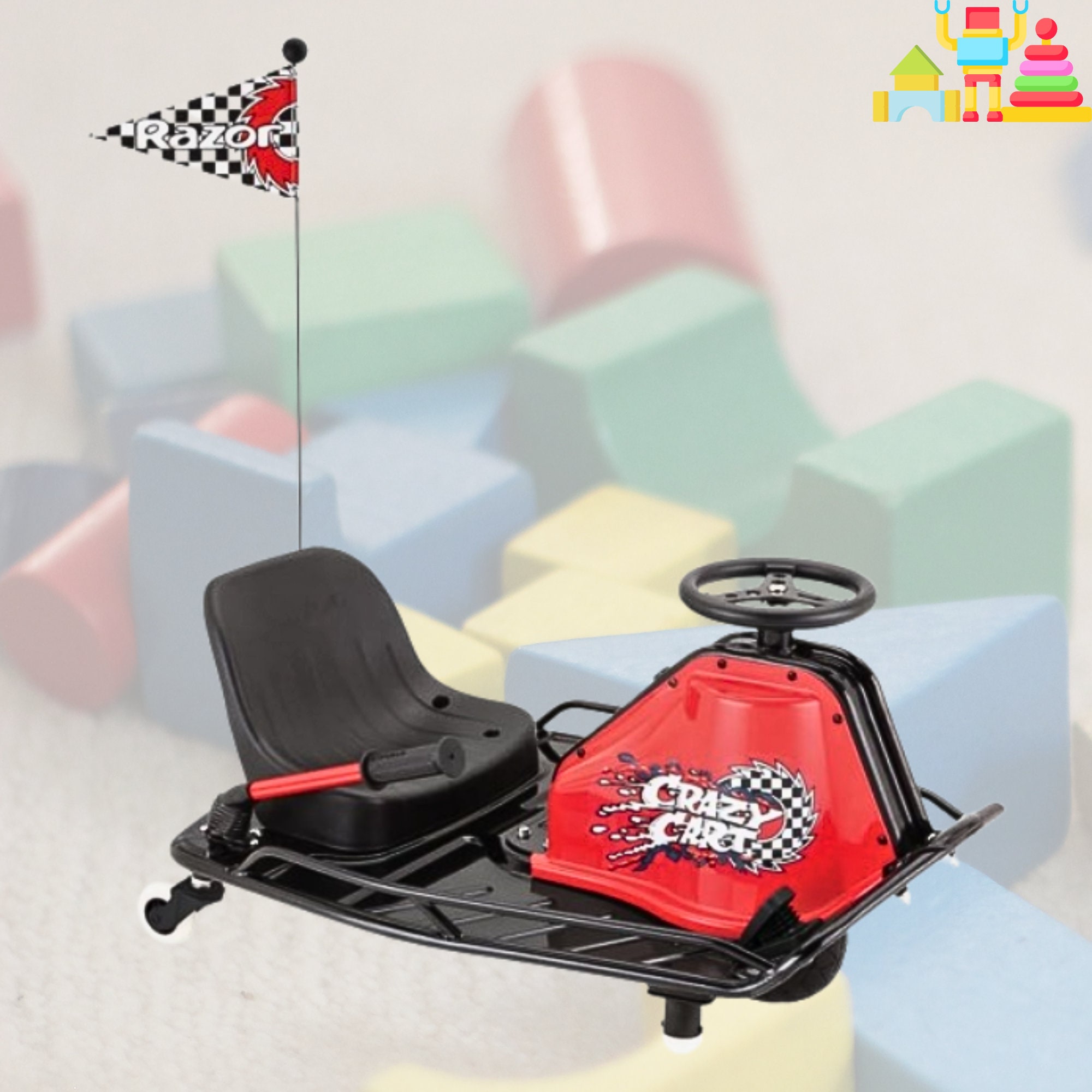 Crazy Cart 24V Electric Drifting Go Kart Variable Speed, up to 12 Mph ...