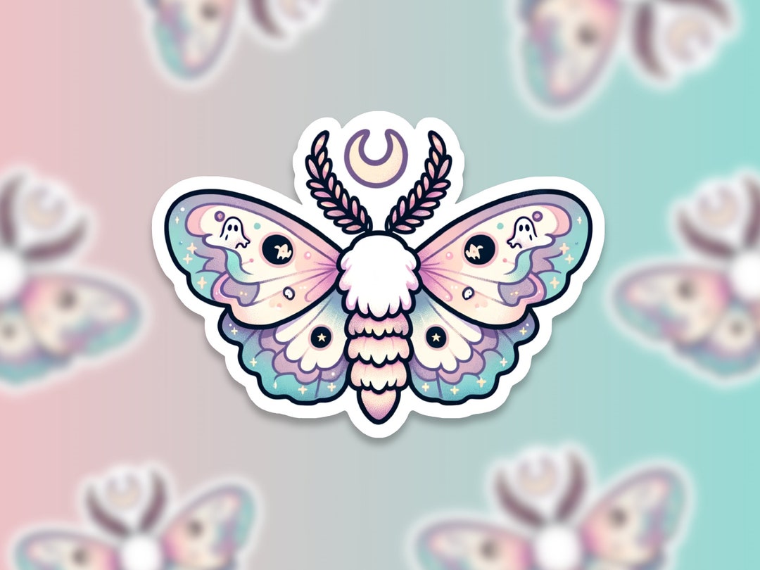 Cute Moth Sticker - Handcrafted, Water-resistant Vinyl Decal for ...