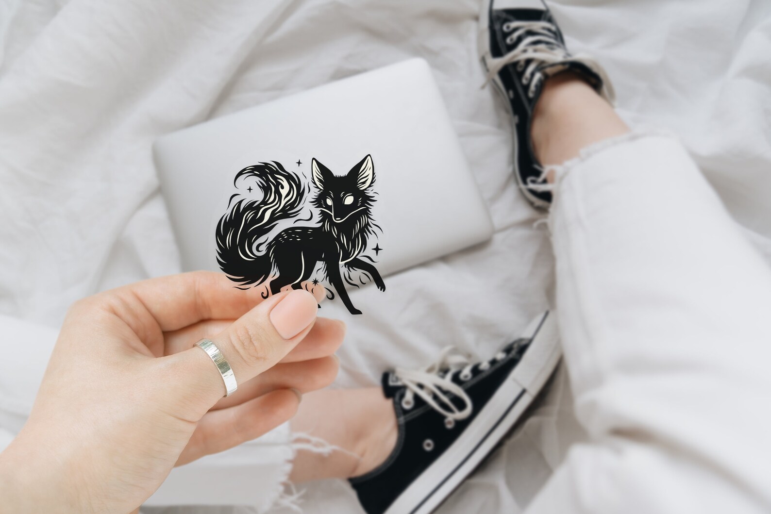 Celtic Folklore Púca Fox Sticker - Handcrafted, Water-resistant Vinyl ...