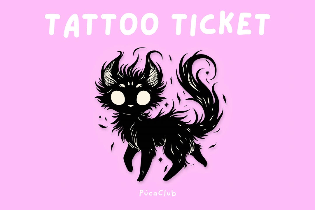 Tattoo Permission Ticket Púca Cat – Digital Download - Etsy