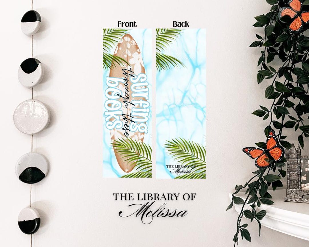 Surfing Books Bookmark: Laminated Double Sided Bookmark With Tassel ...
