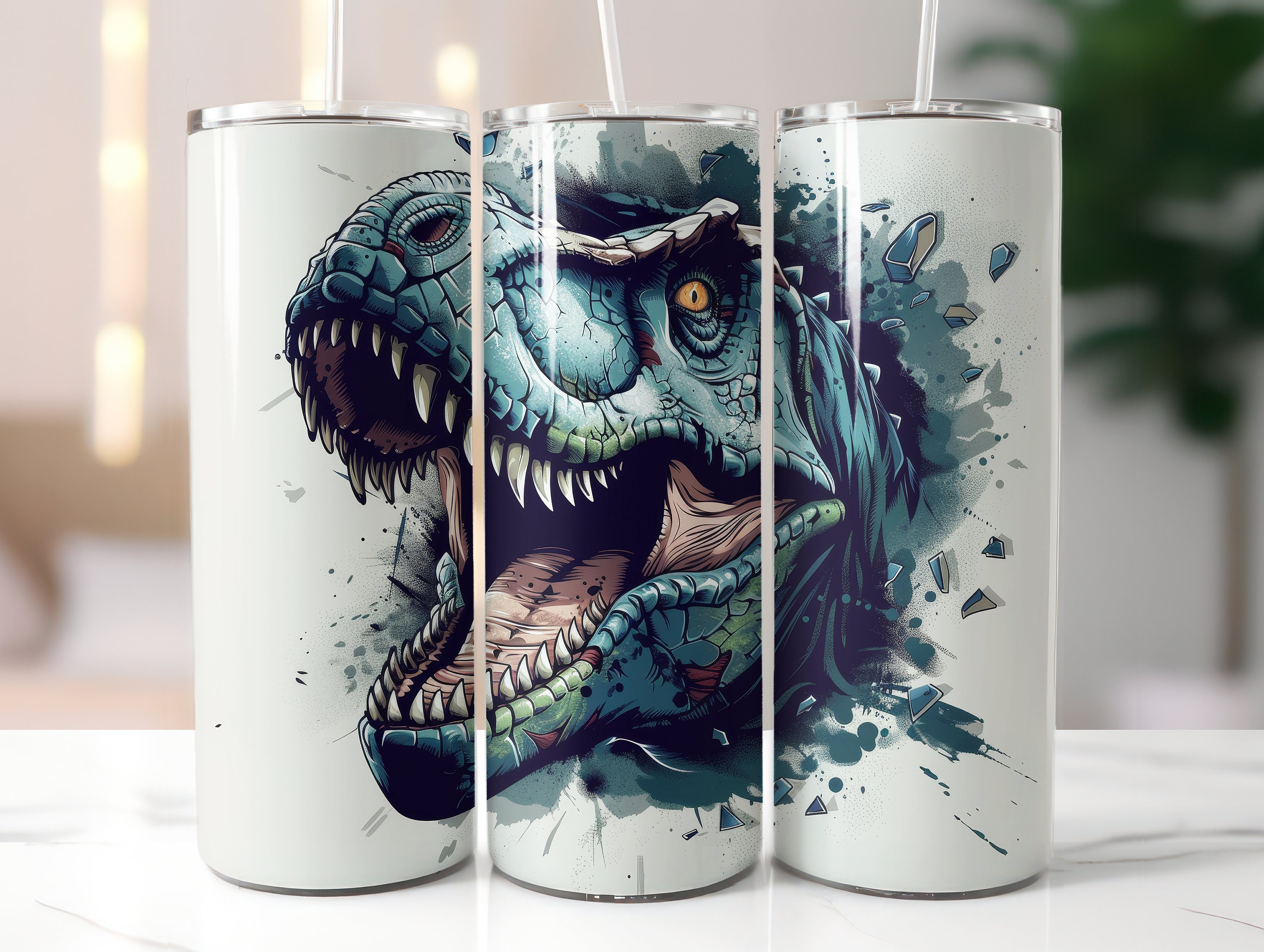 T Rex Tumbler Wrap, Tyrannosaurus Rex PNG, 20 Oz Skinny Tumbler ...