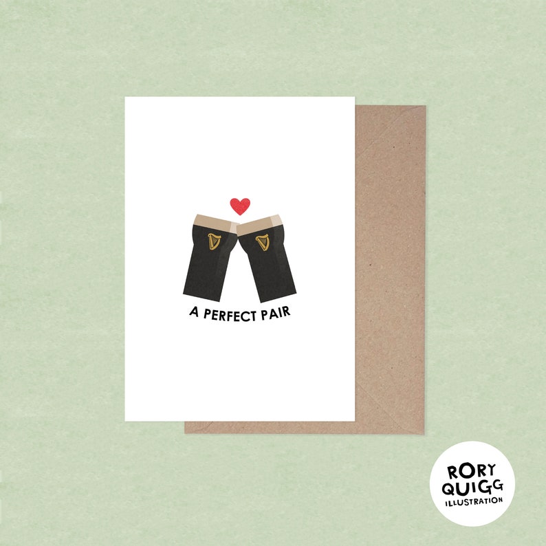 A Perfect Pair Guinness Wedding Card - Etsy