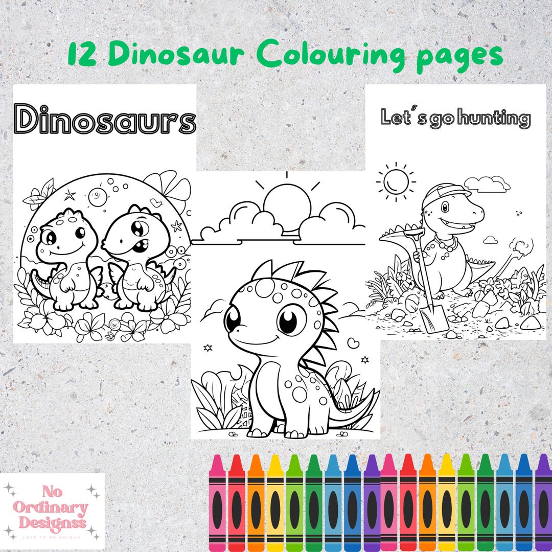Dinosaur Colouring Bundle Childrens Dinosaur Colouring Pages Dinosaur ...