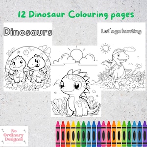 Dinosaur Coloring Pages: Fun Printable Activity (digital Download) - Etsy