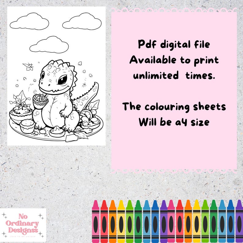 Dinosaur Coloring Pages: Fun Printable Activity (digital Download) - Etsy