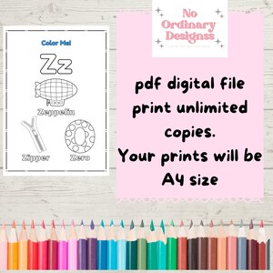 Printable Alphabet Coloring Book: A-Z Learning Pages (PDF) - Etsy