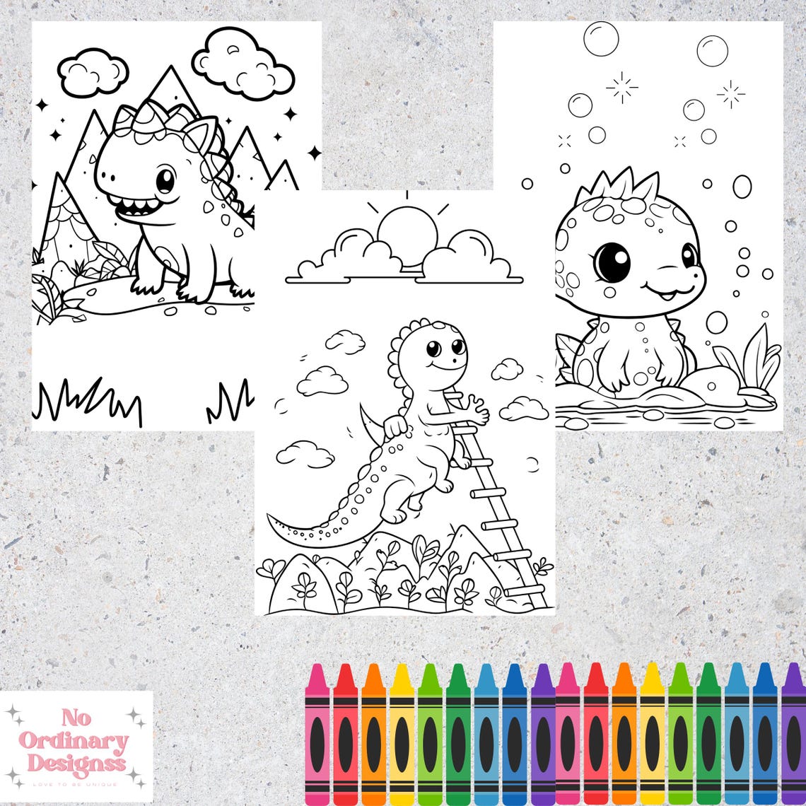 Dinosaur Colouring Bundle Childrens Dinosaur Colouring Pages Dinosaur ...