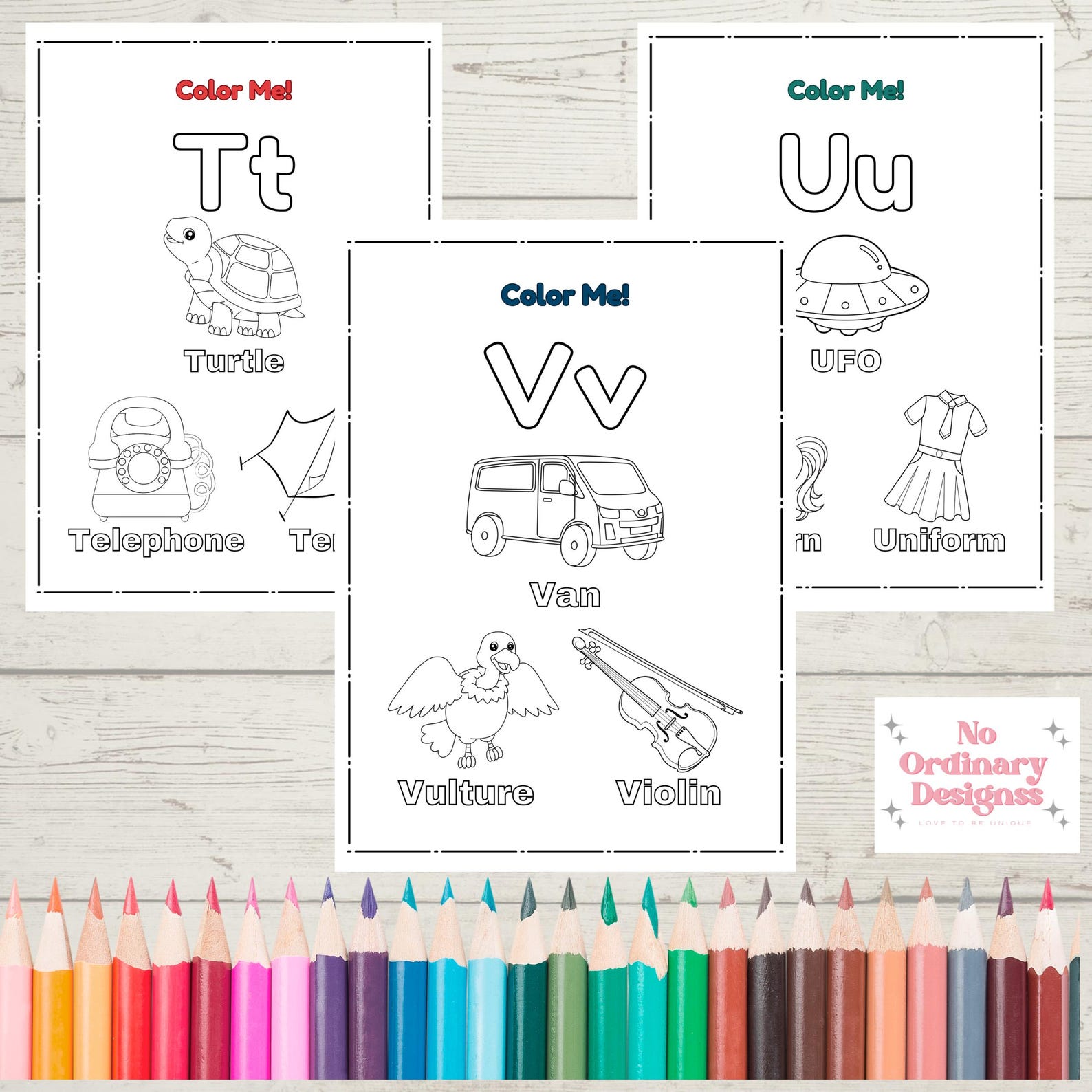 Printable Alphabet Coloring Book: A-Z Learning Pages (PDF) - Etsy