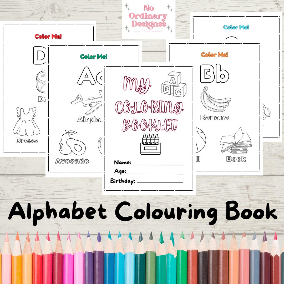 Printable Alphabet Coloring Book: A-Z Learning Pages (PDF) - Etsy