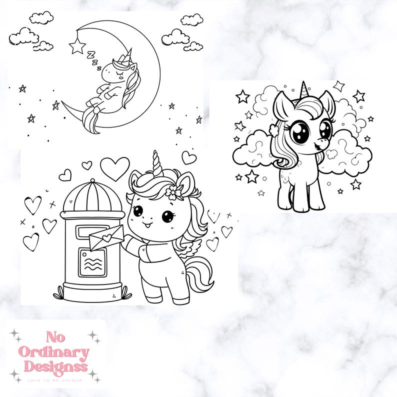 Magical Unicorn Birthday Colouring Bundle Printable Unicorn Colouring ...